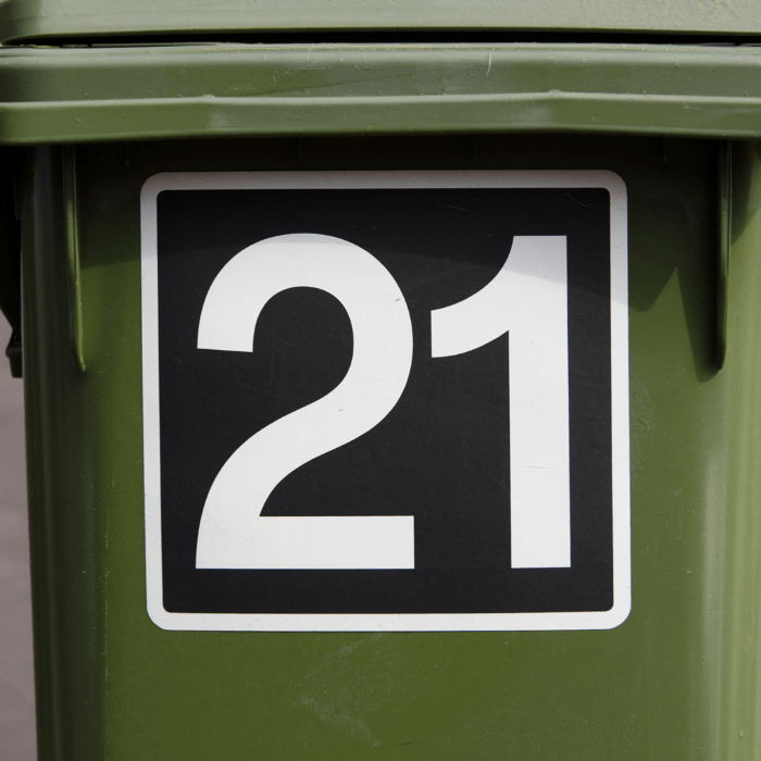 Personalised Container Number Stickers for Bins: 25 for £13.84 | BIZAY