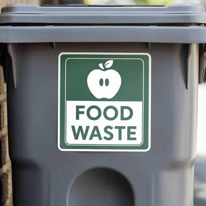 Personalised Food Waste Bin Stickers: 25 for £13.84 | BIZAY