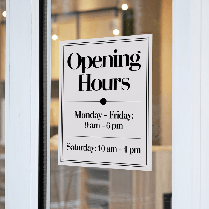 Personalised Opening Hours Shop Window Stickers: 10 for $24.64 ...