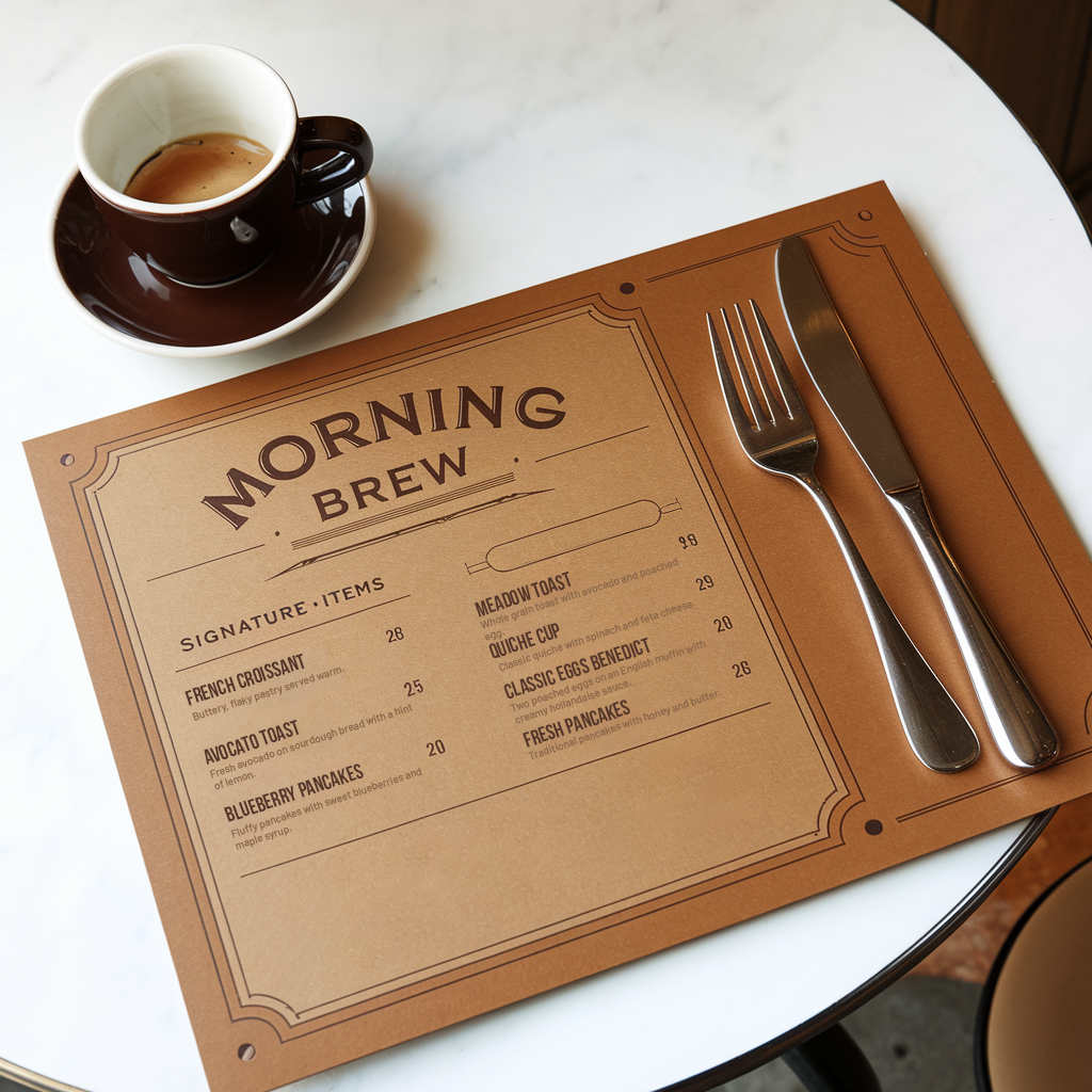 Personalised Cafe Placemat Menus: 5000 for $360.91 | 360onlineprint
