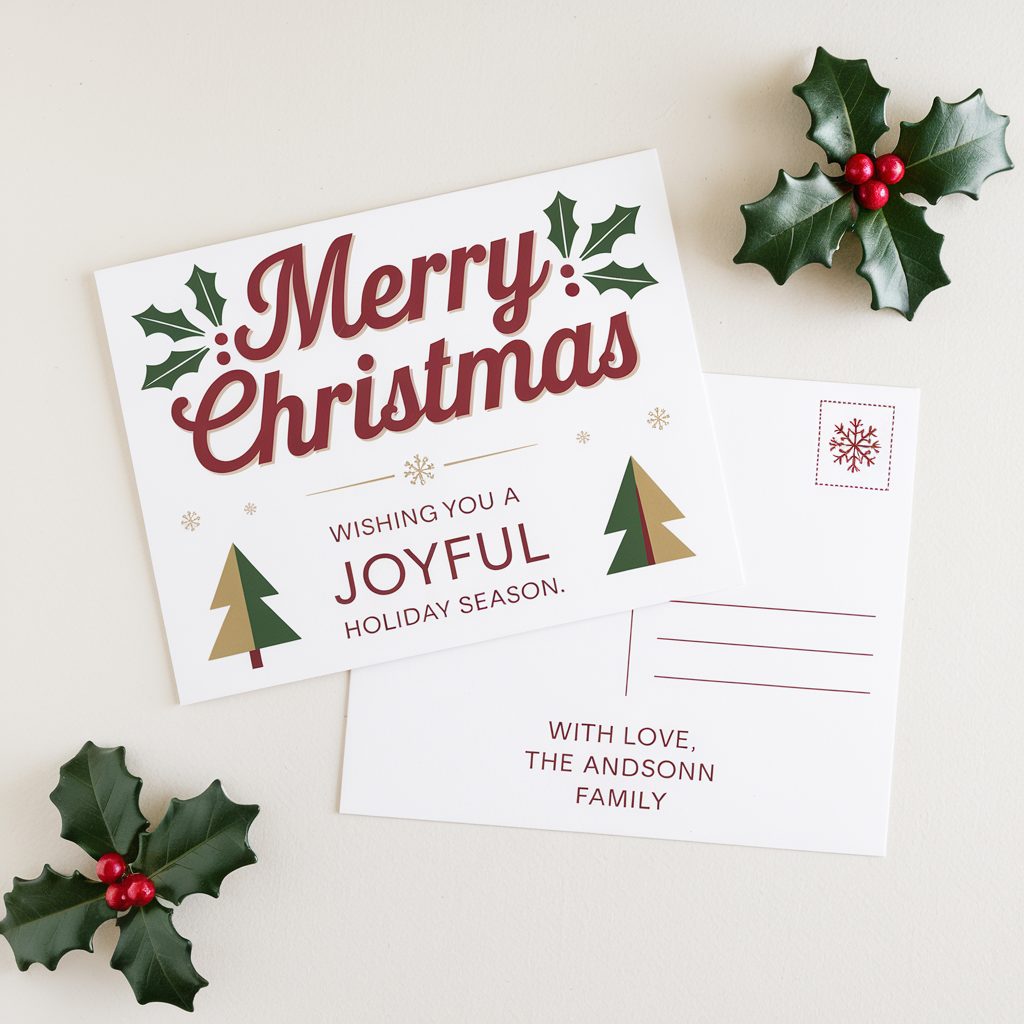 Postais de Natal personalizadas: 100 por 11,79 € | 360imprimir