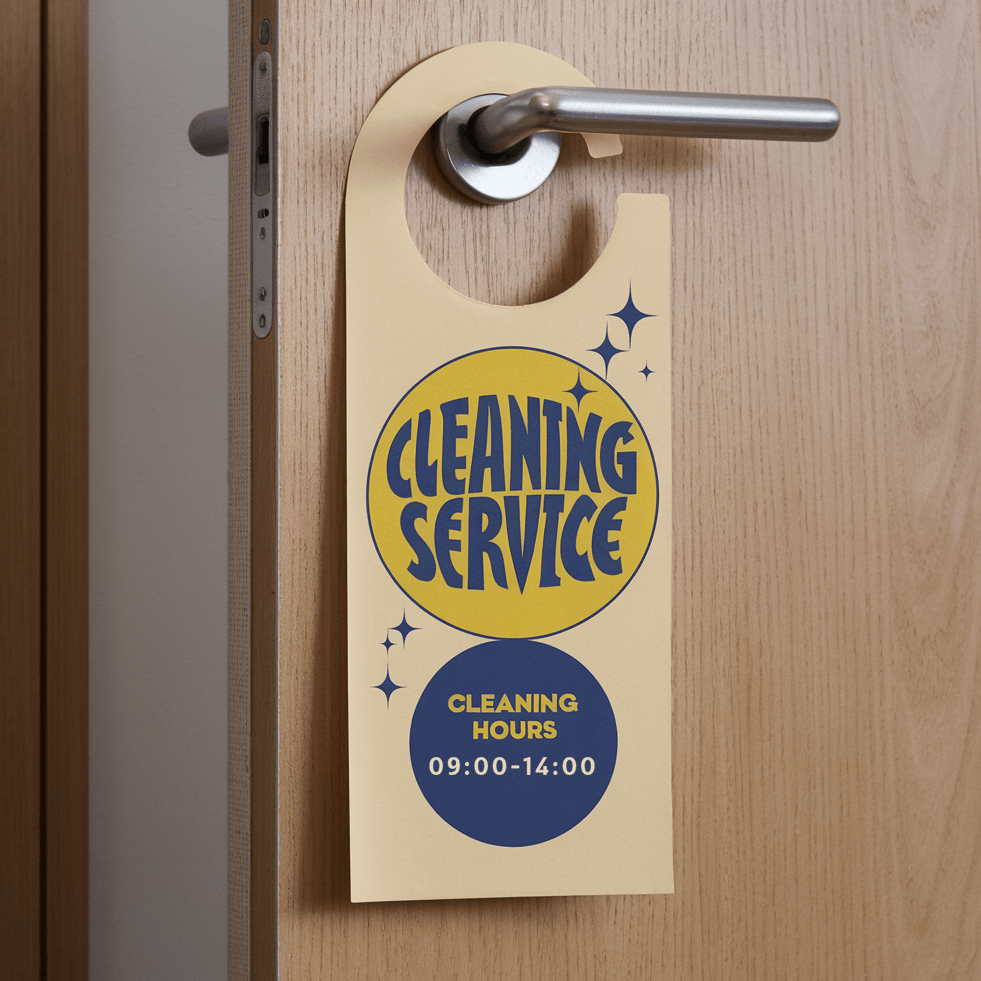Personalised Door Hangers for Cleaning Service: 100 for £12.87 | BIZAY