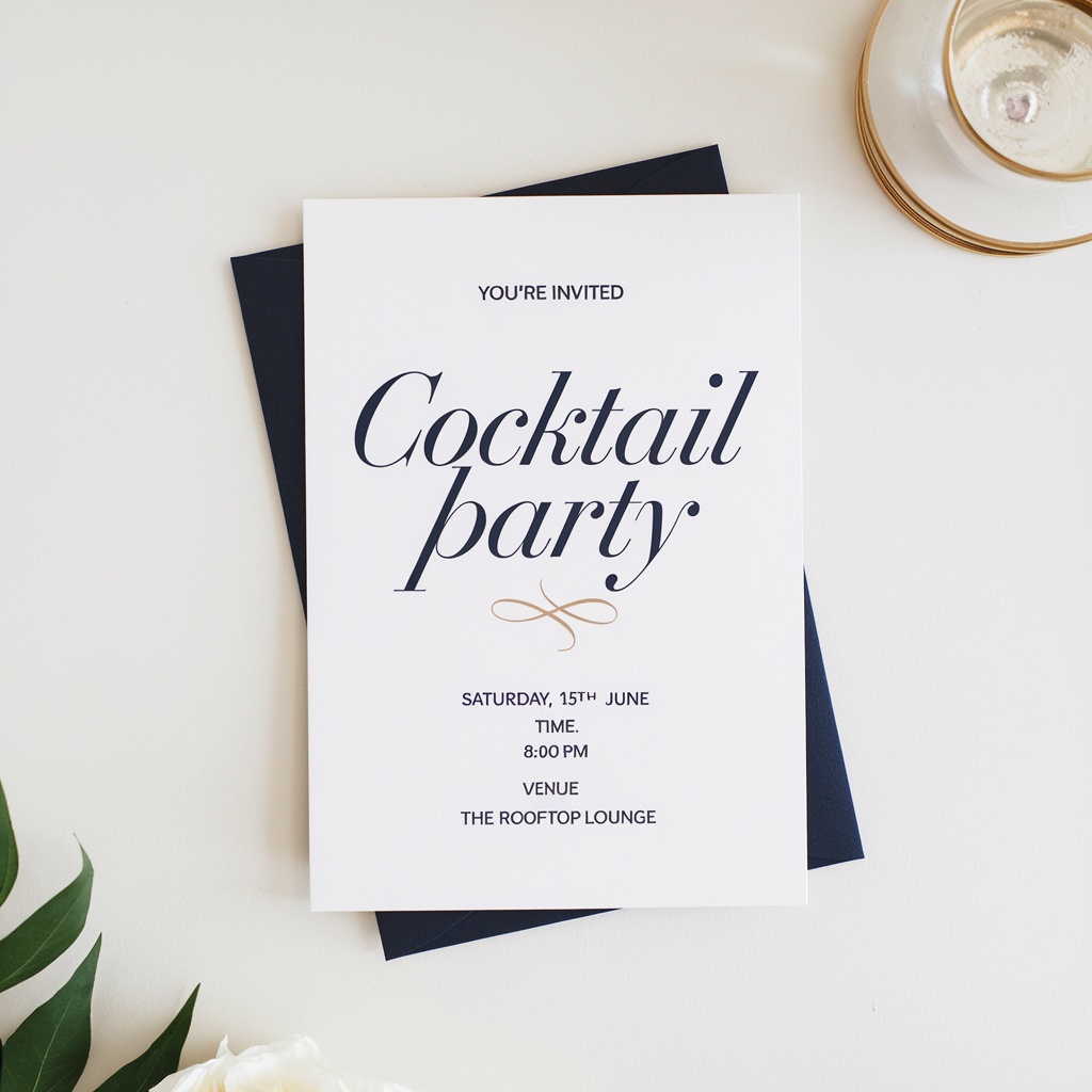 Personalised Cocktail Party Invitations: 100 for $16.16 | 360onlineprint