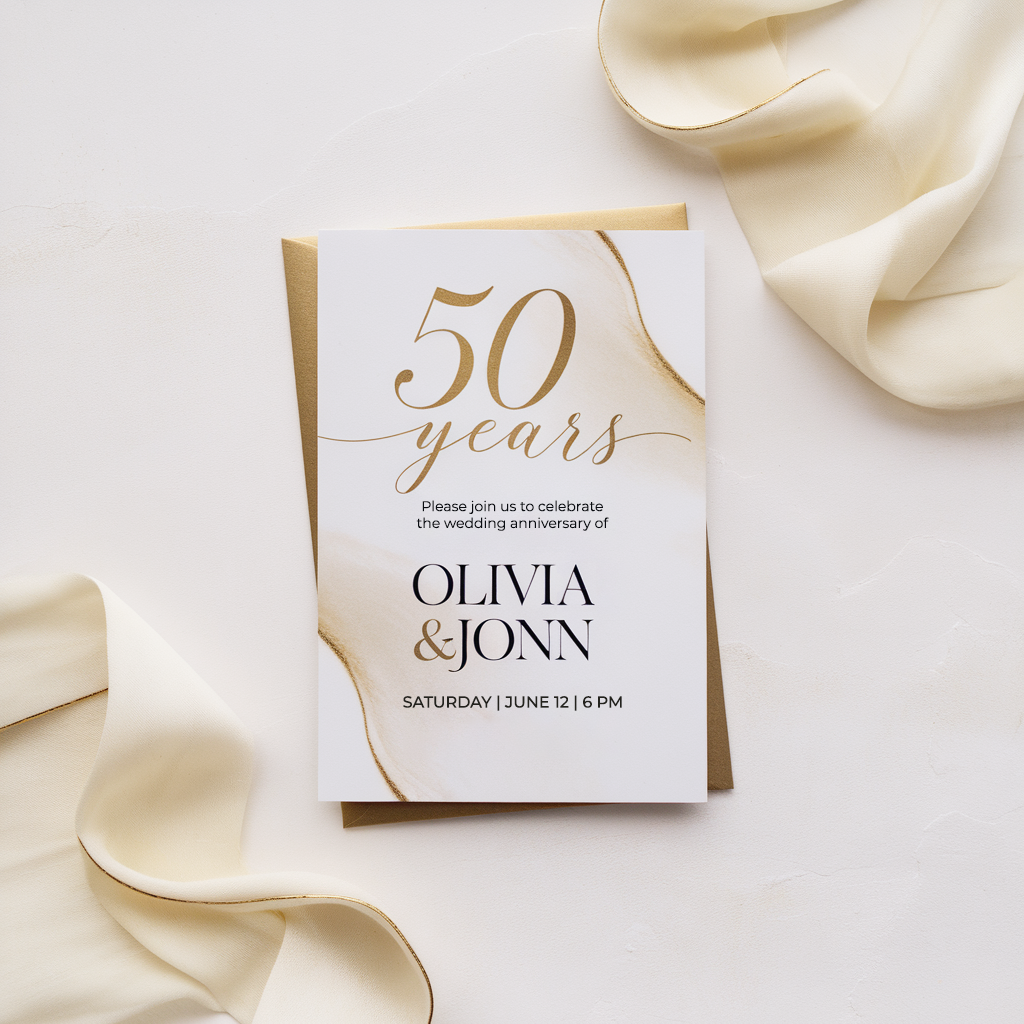 Personalised Wedding Anniversary Invitations: 100 for $16.16 ...