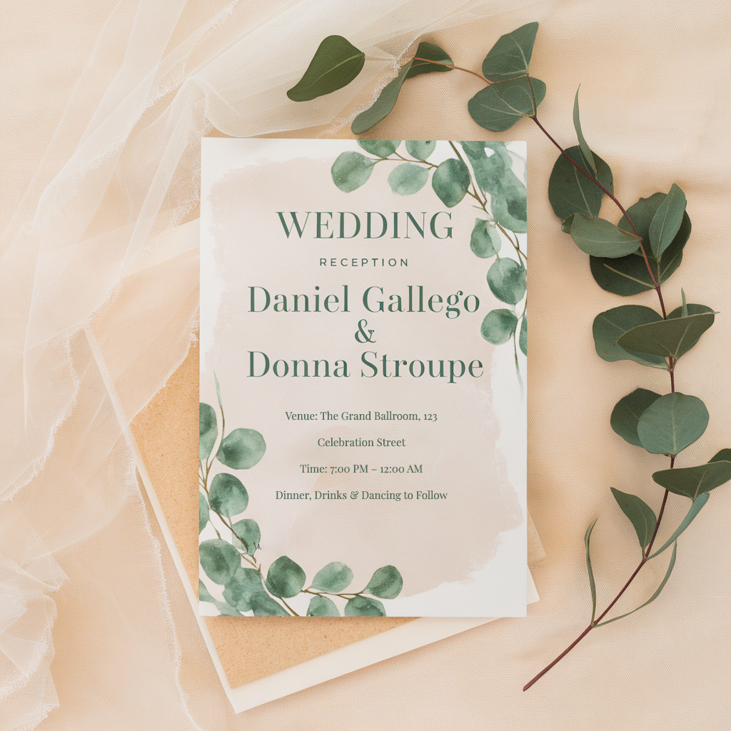Personalised Wedding Reception Cards: 100 for £10.34 | BIZAY