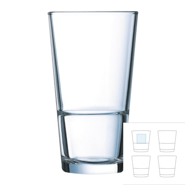 Tall glass tumbler - ARCOROC™ - Stack Up Personalised | Lowest Prices ...